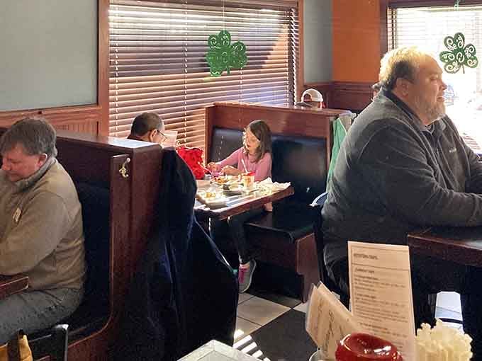 Cozy booth seating where you can settle in, relax, and forget the outside world exists for awhile.