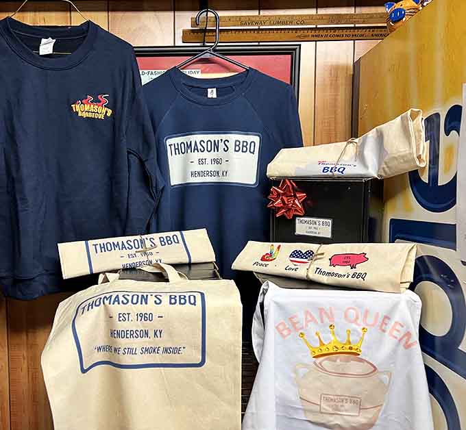 When a place sells its own merchandise, you know the locals aren't just customers but devoted fans.