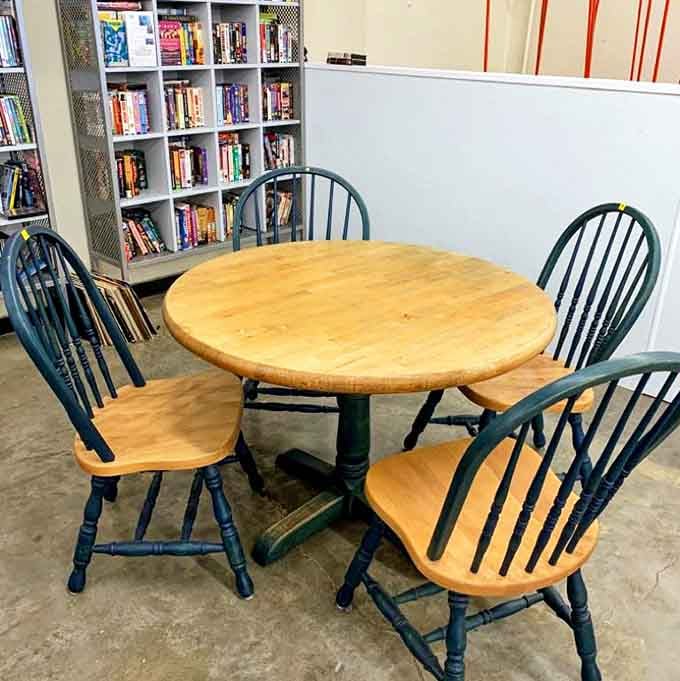 A complete dining set ready to host family dinners without requiring a second mortgage on the house.