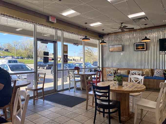 The view from inside looking out reminds you that great food can be found in the most unexpected places.