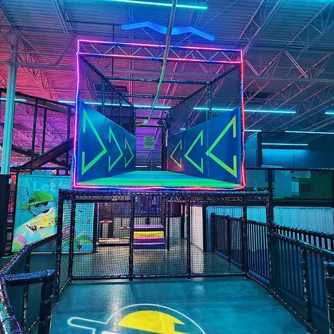 A basketball court where even the height-challenged can finally experience the joy of a proper slam dunk.