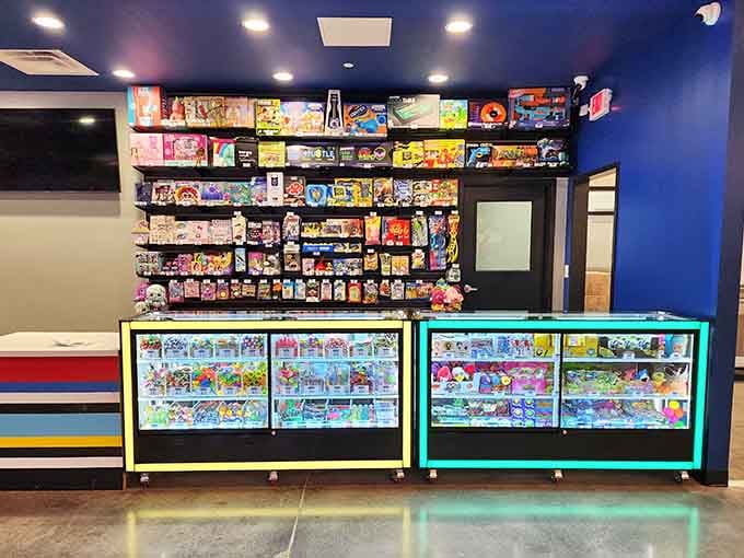 The redemption counter overflows with prizes, turning your hard-earned tickets into tangible proof of arcade mastery or luck.