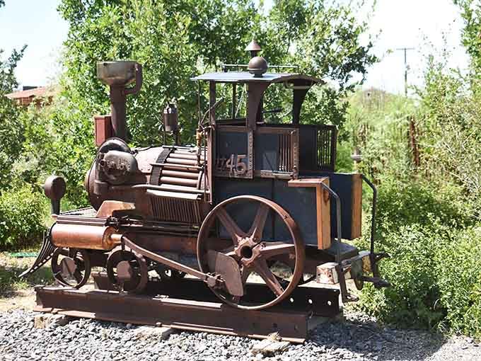 This rustic locomotive sits proudly among the gardens, retired from hauling freight to inspiring childhood train conductor dreams.