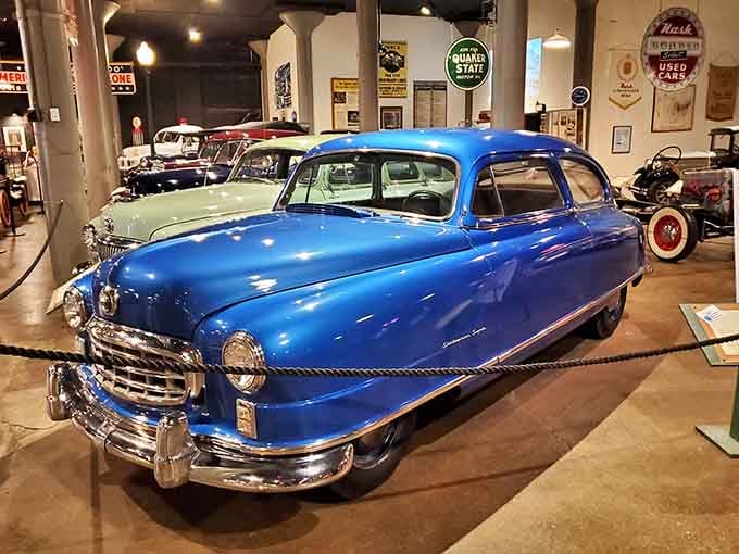 Row after gleaming row of automotive artistry showcases decades of design evolution and American manufacturing pride at work.