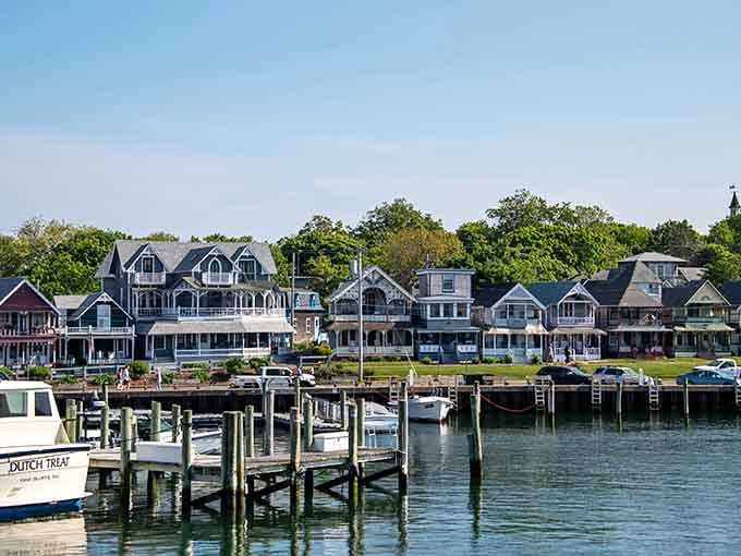Boats line up at the dock like old friends gathering for their daily reunion by the water's edge each morning.