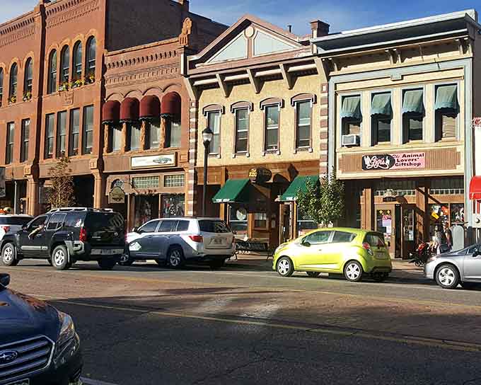 Victorian architecture wears its fancy trim like Sunday best, each building competing for most ornate details.
