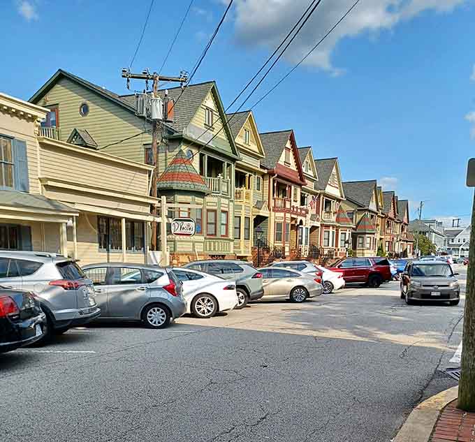 Occoquan's brick sidewalks and lamp posts create the kind of walkability that makes cars feel almost unnecessary.