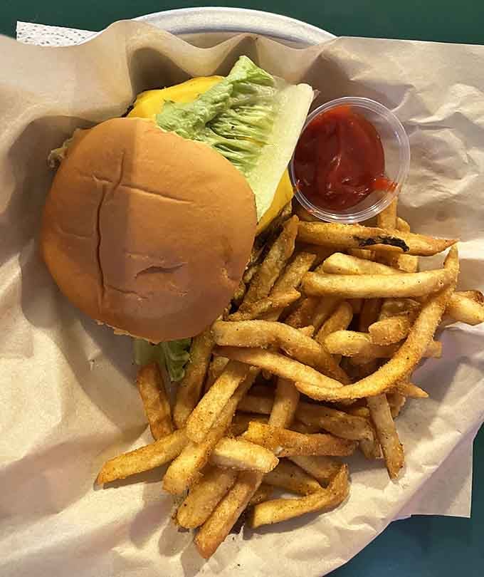 Even the burgers here get special treatment, served with perfectly seasoned fries for good measure.