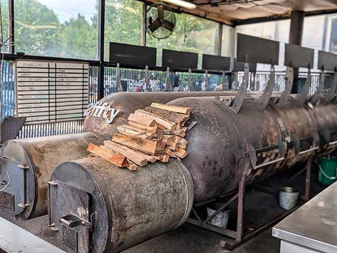 This massive smoker works overtime turning quality cuts into the tender, flavorful meat you're about to enjoy.