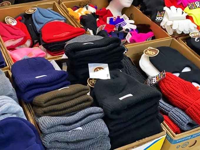 Knitted beanies in every color wait to warm Wisconsin heads through another long, cold winter ahead.