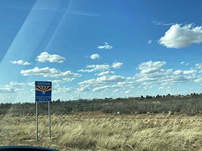 Even the grasslands seem to celebrate your return, stretching out like nature's own welcome mat across the border.