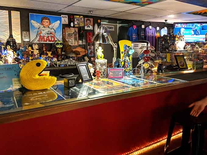 The front counter displays collectibles that'll make any child of the '80s weep with nostalgic recognition.