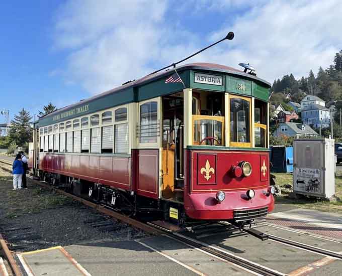 That front-facing view reveals the trolley's personality&mdash;dignified, charming, and ready to roll.