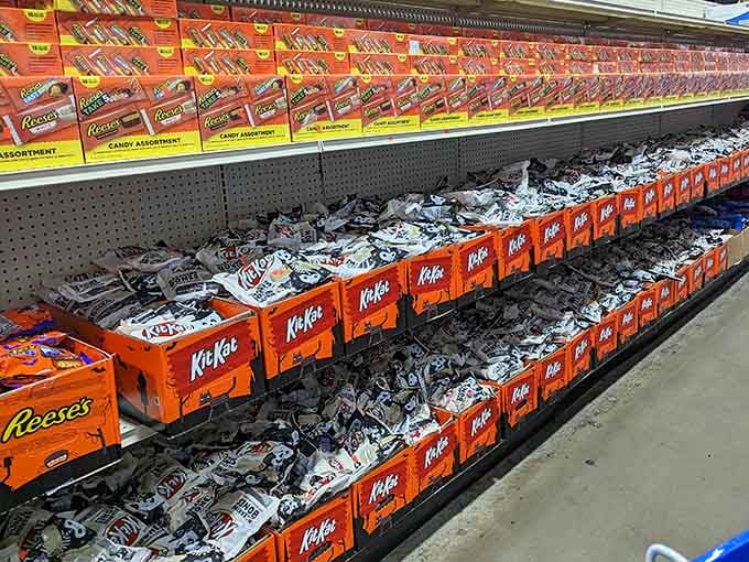 The candy aisle rivals any movie theater selection, minus the part where you need a loan for snacks.