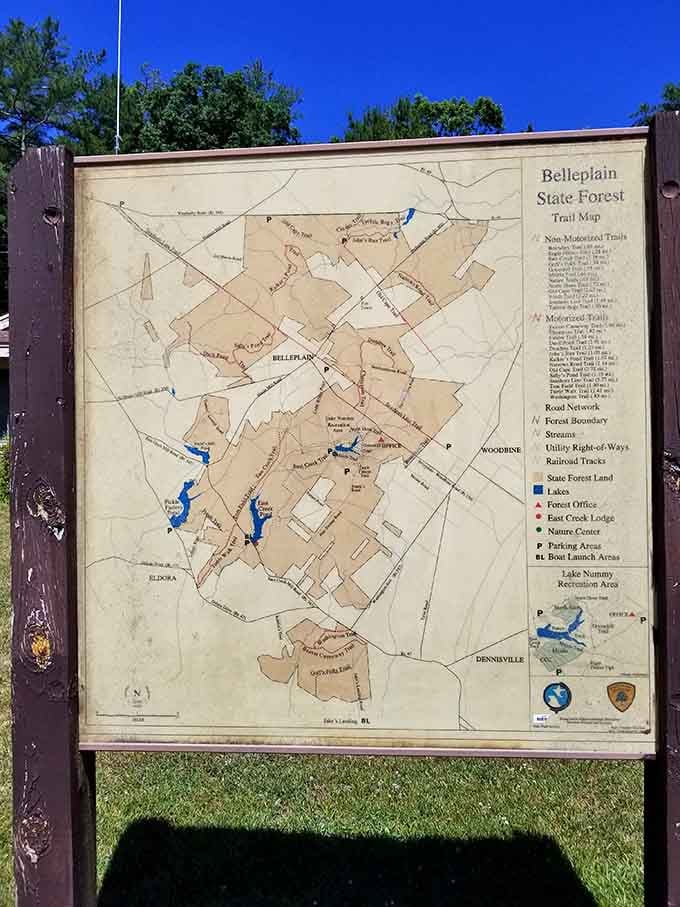 This trail map is your treasure map, except the treasure is peace, quiet, and maybe some wildlife sightings.