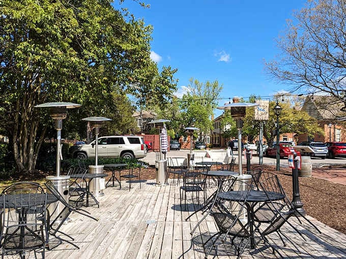 Outdoor seating that lets you pretend you're on vacation while actually being twenty minutes from home.