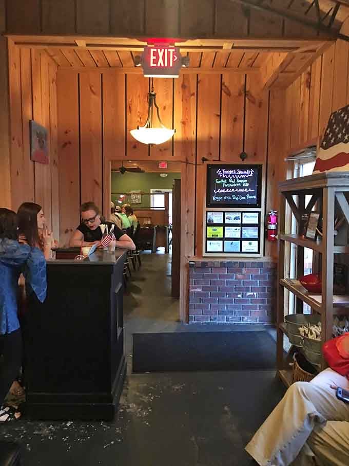 The waiting area where locals gather before diving into what cattle experts call Alabama's best steak.