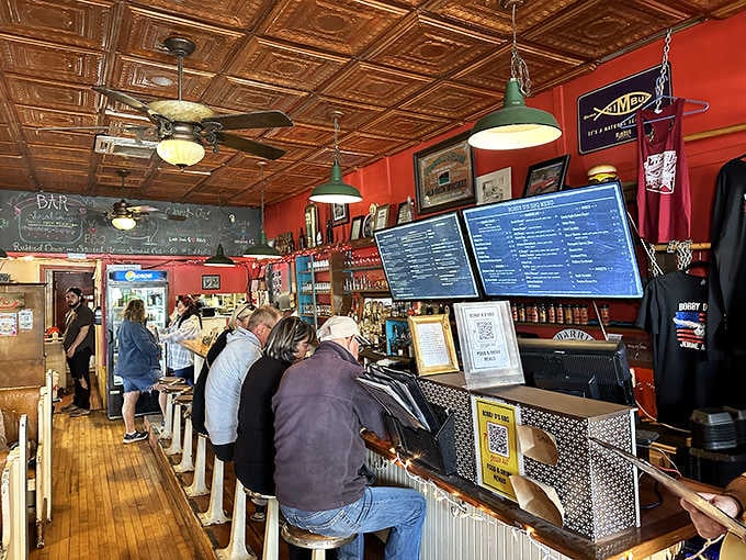 The bar counter where locals and tourists become temporary best friends, united by their love of smoked meat.