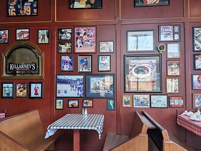These walls tell stories of athletic glory while you create your own legend, one deep dish slice at a time.