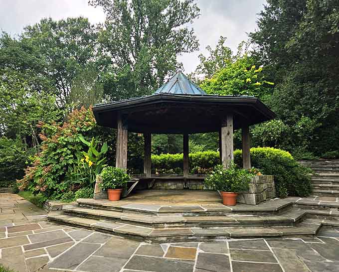 This gazebo has witnessed more peaceful moments than a meditation app could ever hope to deliver.
