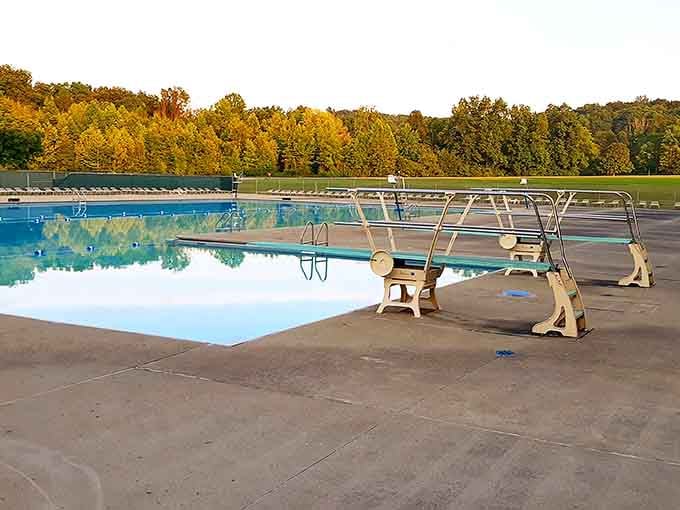 The seasonal pool offers refreshing relief after hiking those trails that seemed shorter on the map.