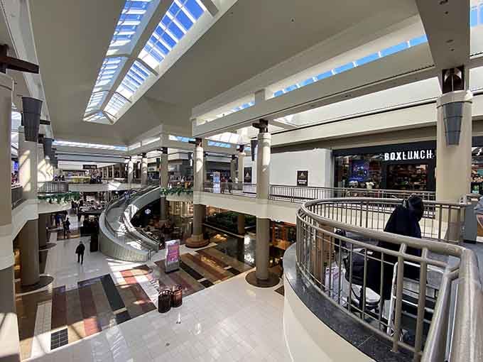 Skylights flood this shopping haven with natural light, creating the kind of retail therapy space suburbanites dream about.
