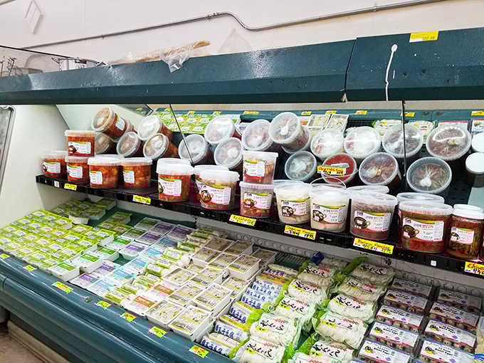 Asian specialty products pack the refrigerated case, including fermented treasures that'll make your kimchi-loving friends weep with joy.