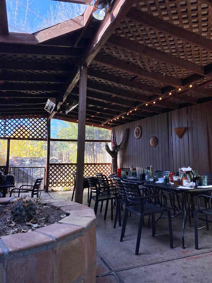 Outdoor patio seating for those perfect Sedona mornings when eating breakfast outside feels like winning the weather lottery.
