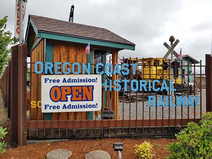 The Oregon Coast Historical Railway celebrates the region's transportation past with vintage charm and free admission for history buffs.