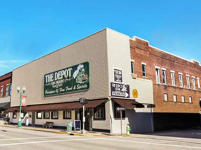 Historic railroad depot turned restaurant, serving up good eats where travelers once waited for trains heading north and south.