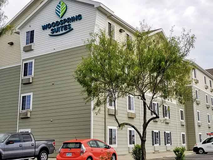WoodSpring Suites proves extended stays don't require selling plasma to afford another night's accommodation here.