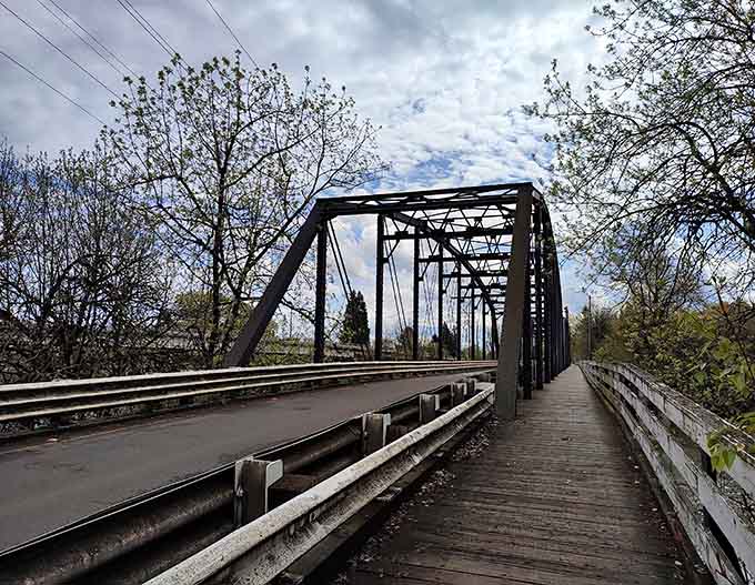The bridge stretches into the distance, inviting you to cross and discover what adventures await on the other side.