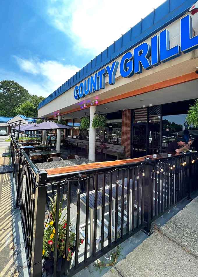 The outdoor patio where you can enjoy your barbecue under the Virginia sky, because some meals deserve fresh air.