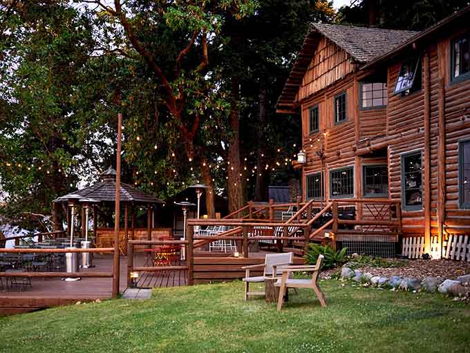 Captain Whidbey's waterfront setting at dusk proves that ambiance and excellent seafood make perfect dinner companions every time.