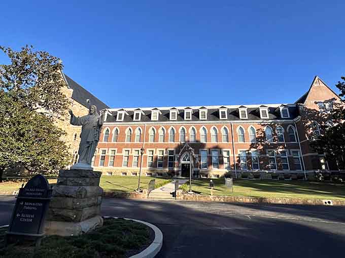 Sacred Heart Monastery's brick buildings and manicured grounds create a serene European campus right here in North Alabama.