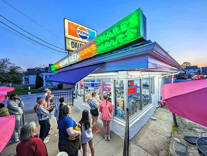 The evening crowd gathering like it's the hottest ticket in town, because honestly, it kind of is.