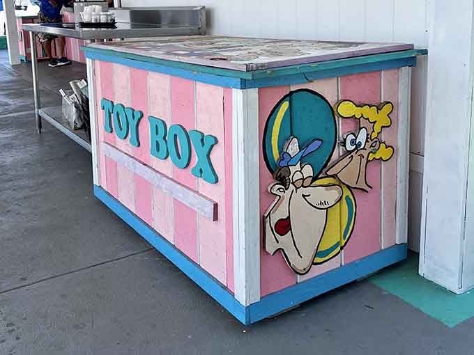 Even the toy box has character, featuring a cartoon dog that's been delighting kids since their grandparents were young.
