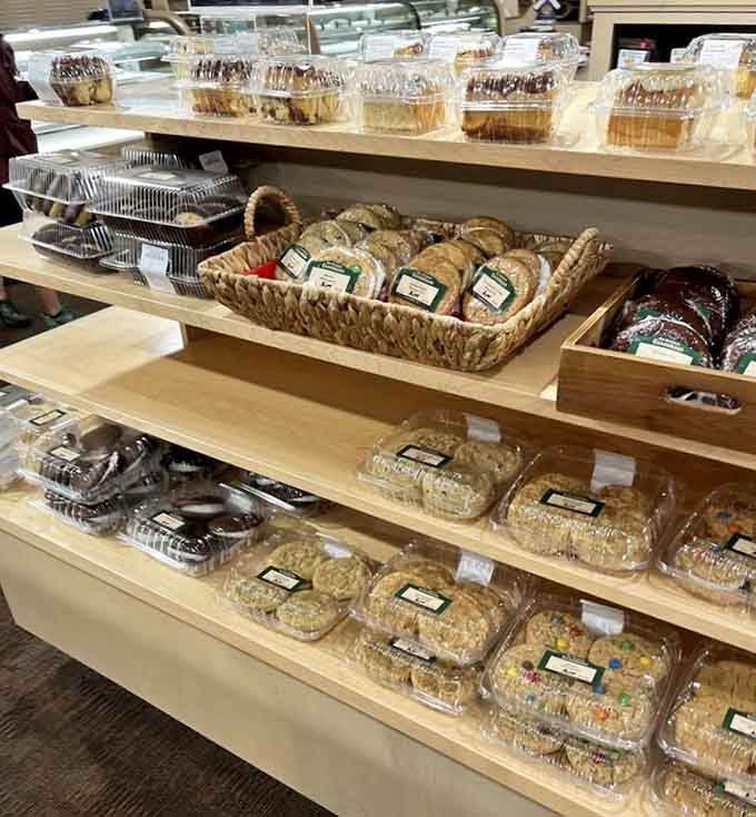 Shelves of fresh-baked bread and cookies tempting you to abandon all dietary restraint at the door.