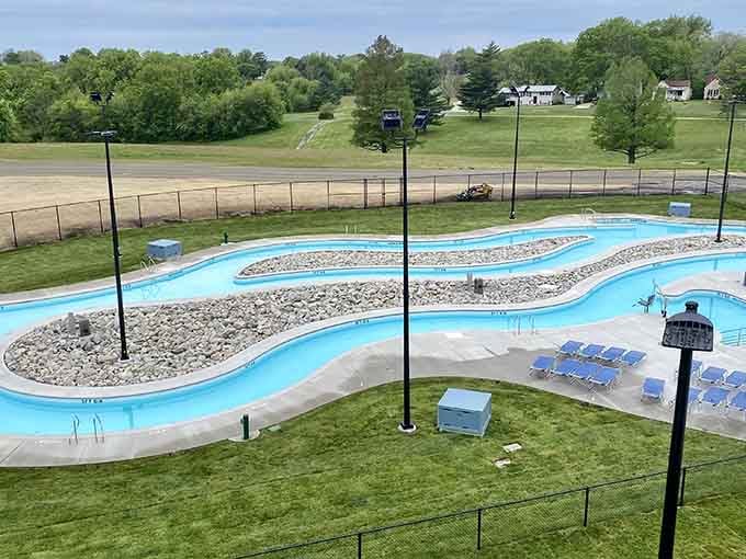 A winding water feature in Splash Cove works overtime to make your summer feel absolutely perfect and wonderfully relaxing.