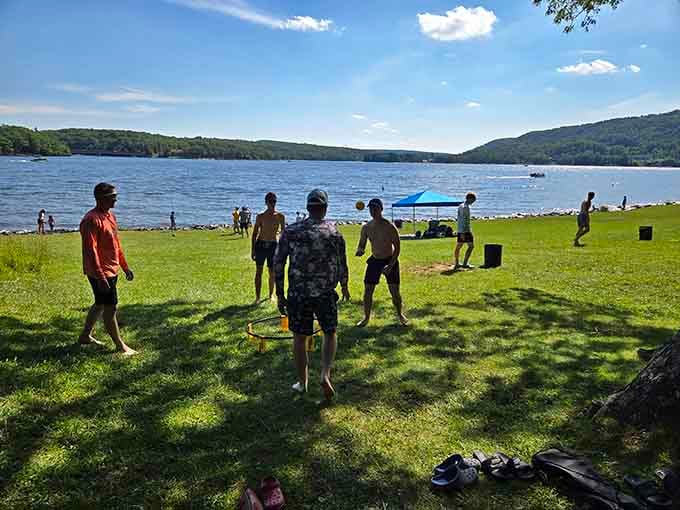 Lawn games by the lake beat your usual weekend plans by approximately one million happiness points.