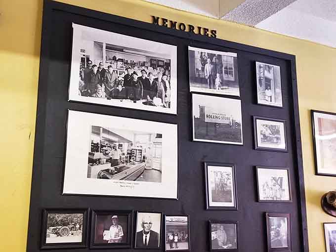 Those old photographs on the wall connect you to decades of community history and countless satisfied diners.