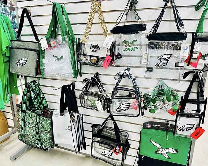 Eagles bags for carrying your team spirit and groceries with equal enthusiasm through the parking lot.