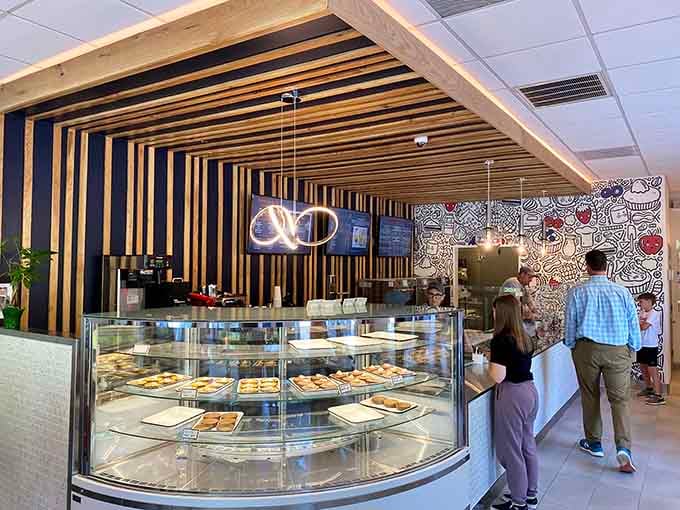 That striped canopy draws your eye straight to where the magic happens and decisions get deliciously complicated fast.