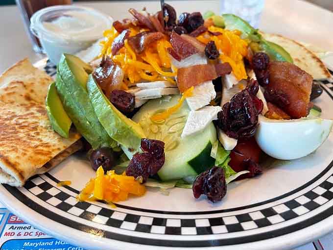 A salad so loaded with toppings it barely remembers it's supposed to be healthy&mdash;and that's perfectly fine with us.