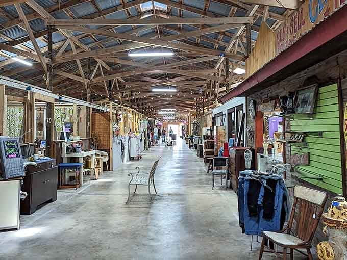 Treasure hunting through endless aisles where one person's junk becomes your new favorite conversation starter at home.