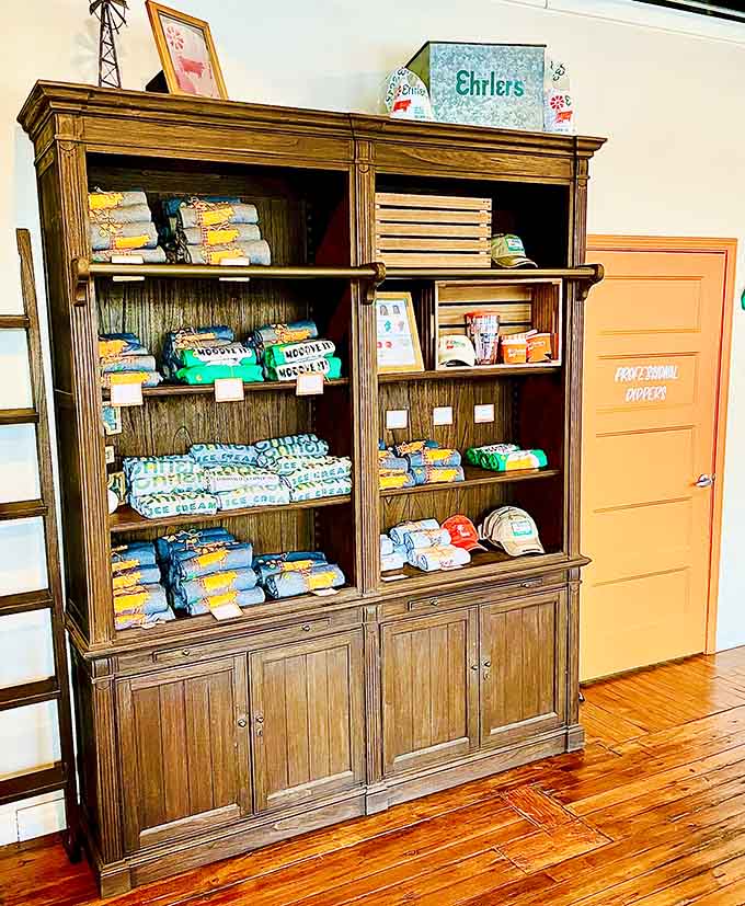 Branded merchandise fills the shelves for those who want to take a piece of this Louisville legend home with them forever.