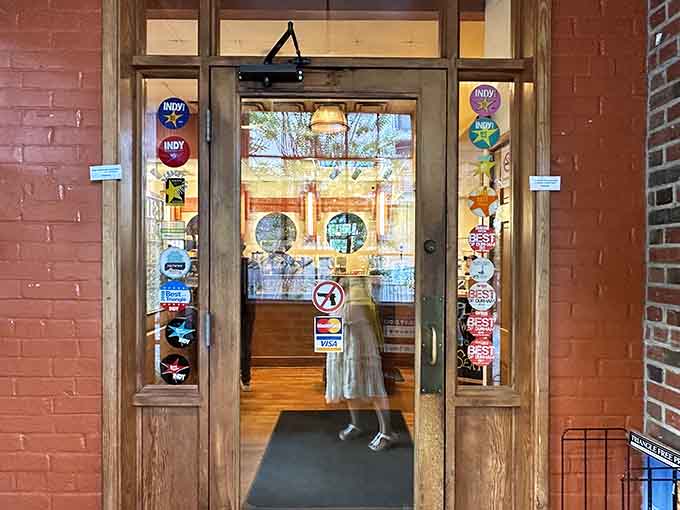 A door covered in personality hints at the character waiting inside, where breakfast dreams become delicious reality every single day.