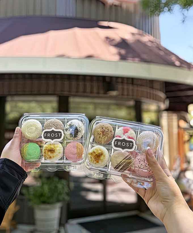 Macarons packed and ready to go, proving that some secrets are too good to keep to yourself for long.