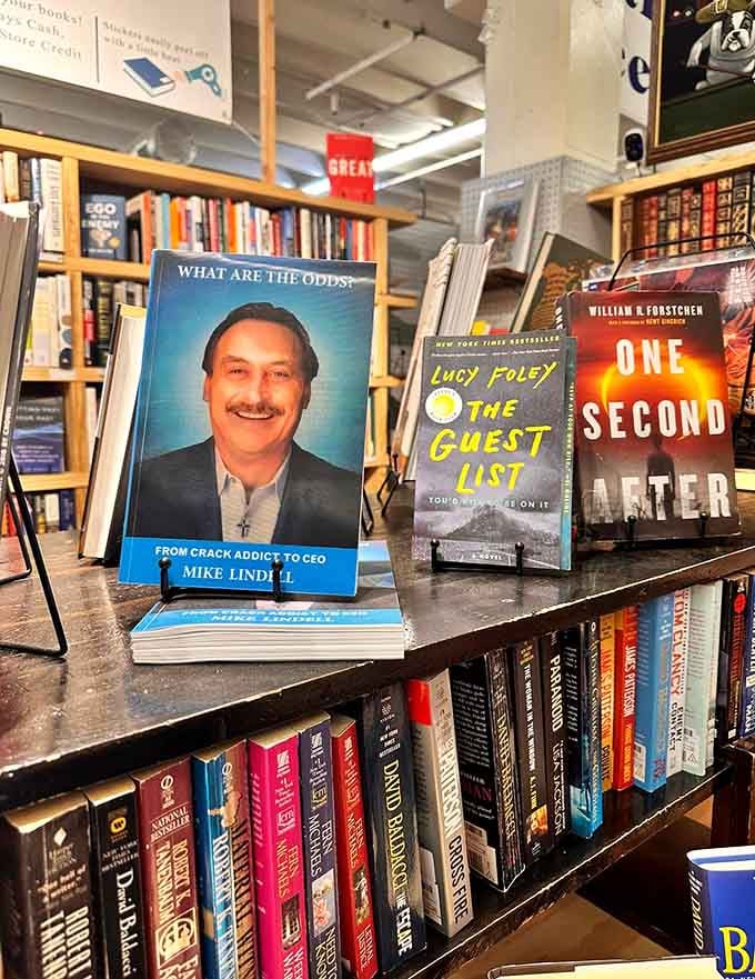 Book lovers could spend hours here browsing titles that range from bestsellers to forgotten gems worth rediscovering today.