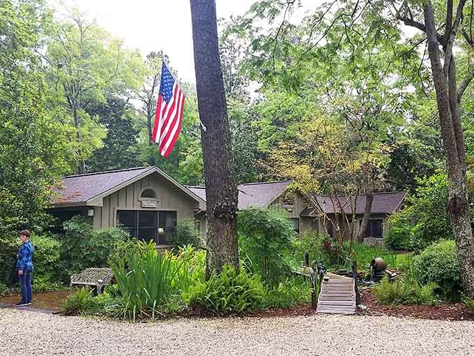 Guest houses tucked among the trees offer visitors a chance to wake up in paradise every morning.